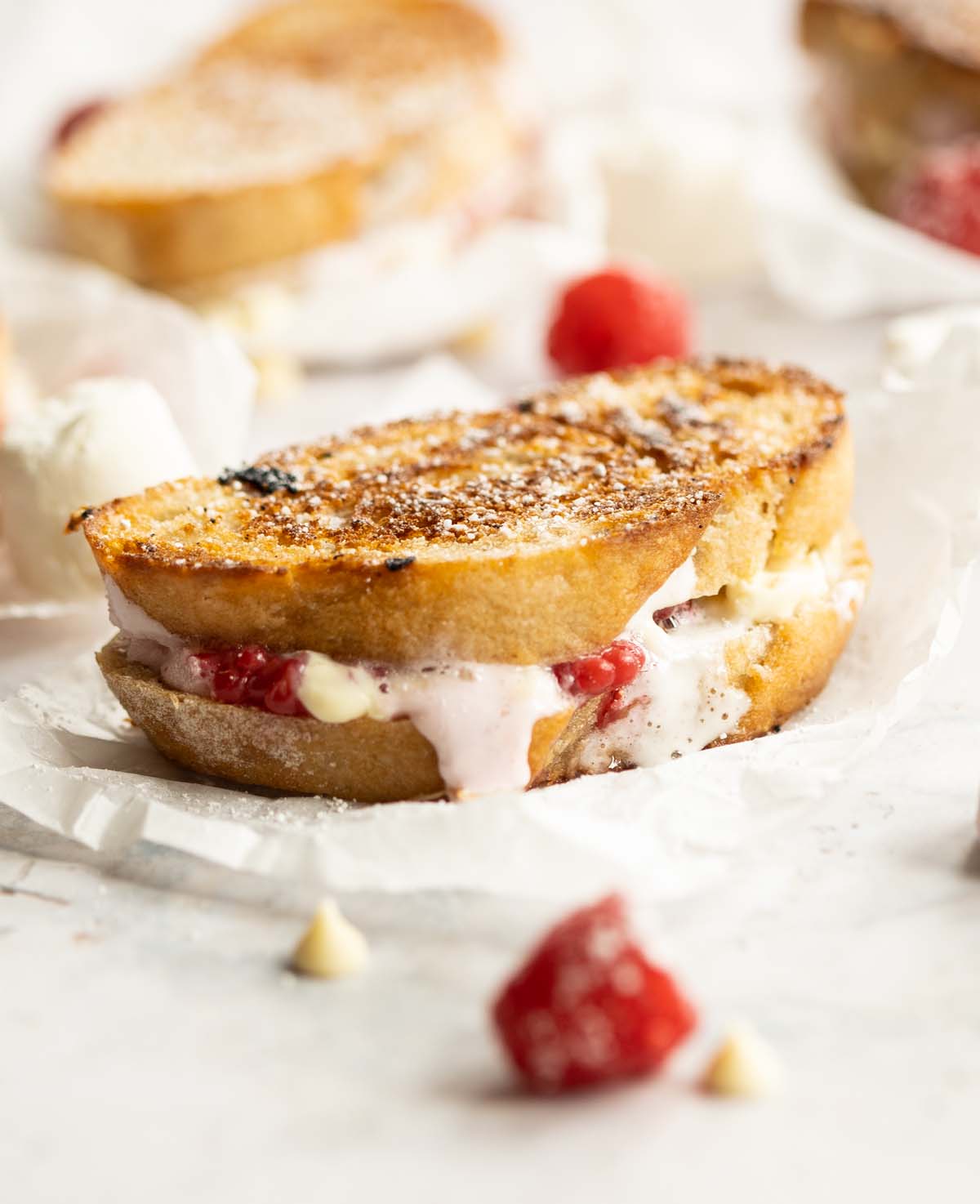 Raspberry White Chocolate Toasted Sandwiches | Something About Sandwiches