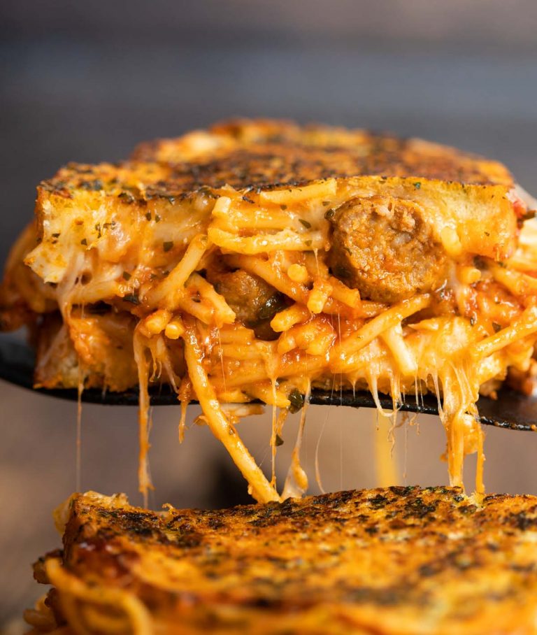 Epic Spaghetti Grilled Cheese Sandwich | Something About Sandwiches